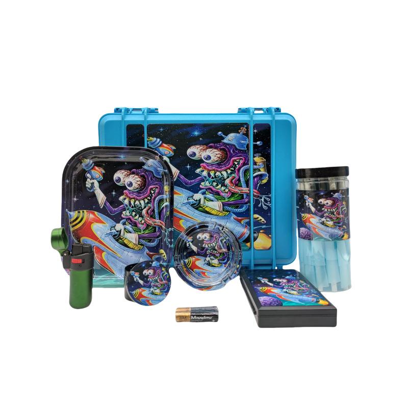 6-Piece Stoner Stash Box Kit - Anime Sticker Portable Case - Puffing Bird