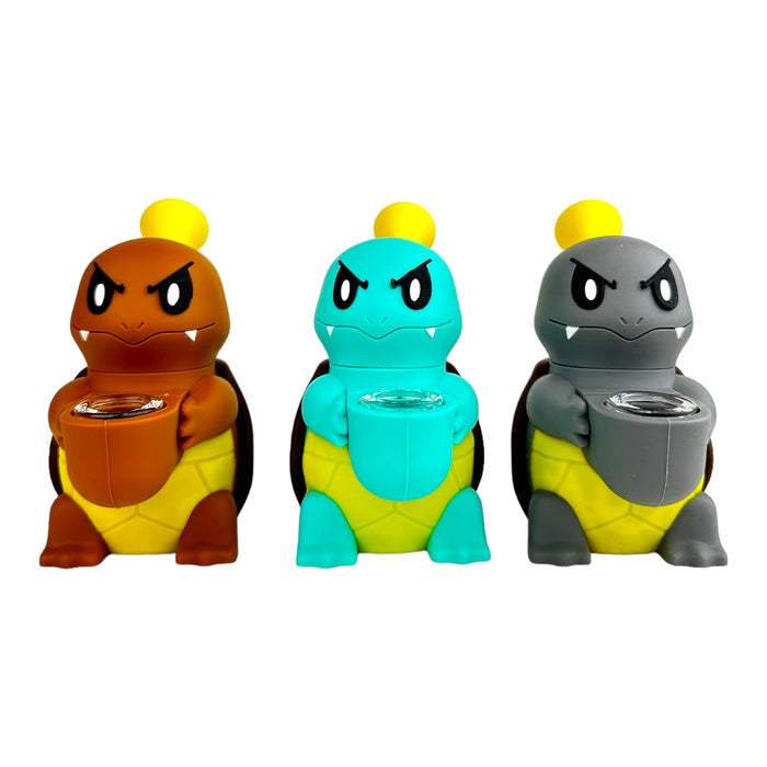 4.33" God Turtle Silicone Water Pipe - Puffing Bird