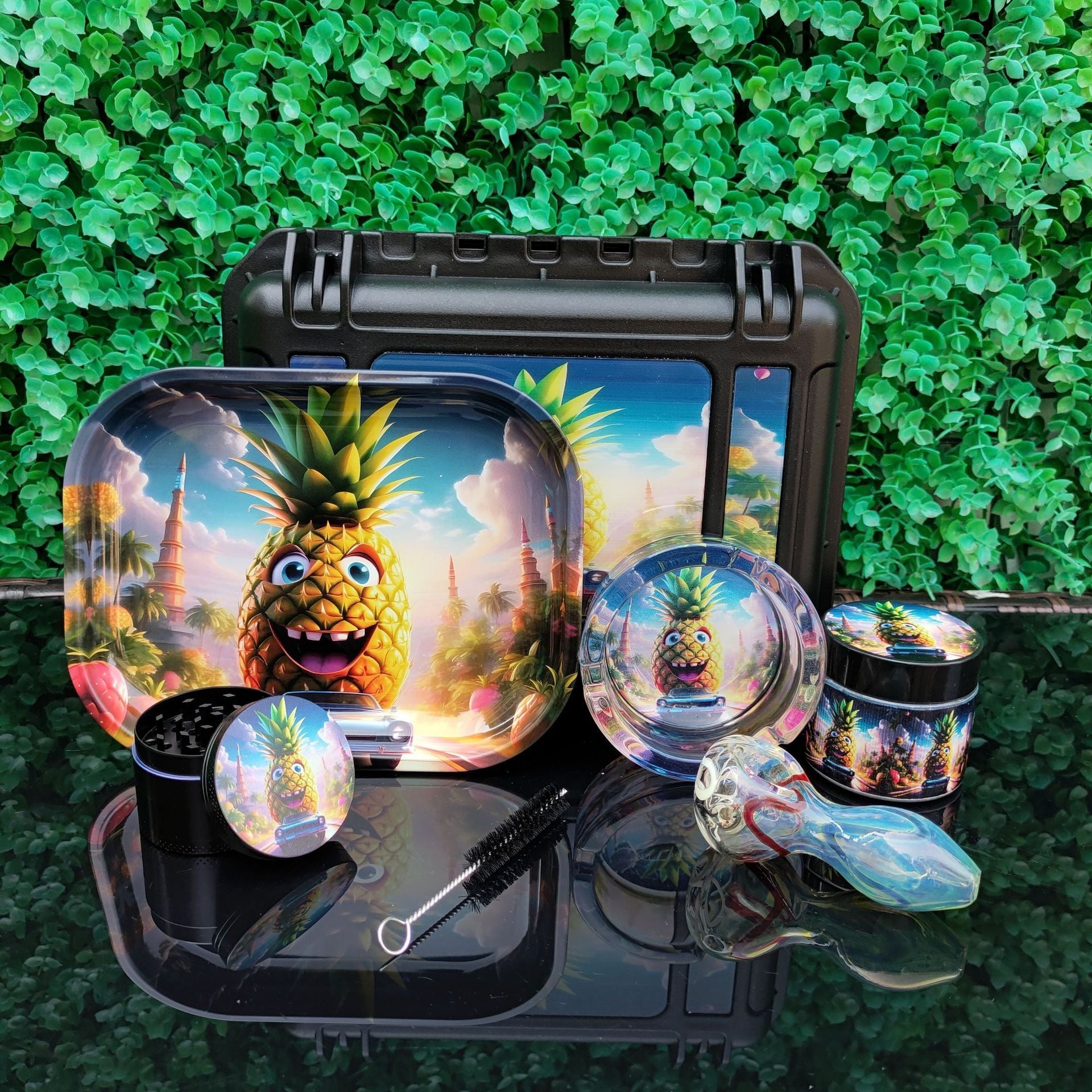 6-Piece Stash Box Kit - Portable Case with Glass Pipe & Cleaning ...