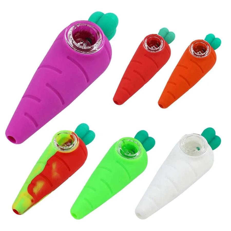 Carrot Silicone Smoking Pipe - Puffing Bird