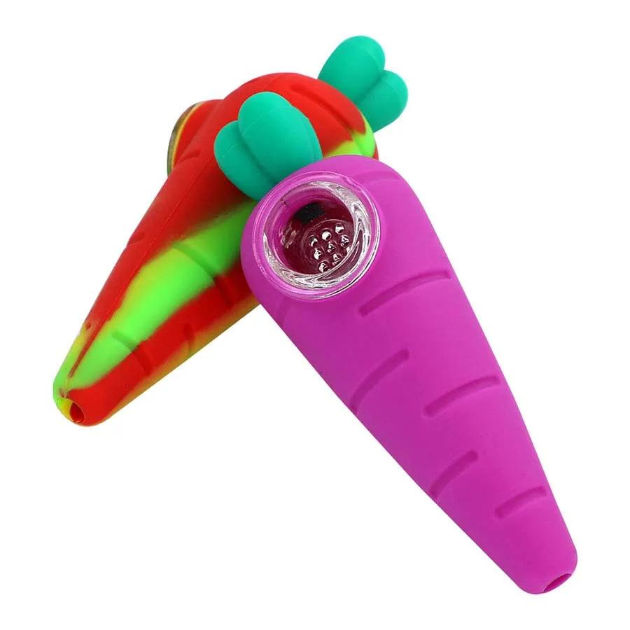 Carrot Silicone Smoking Pipe - Puffing Bird