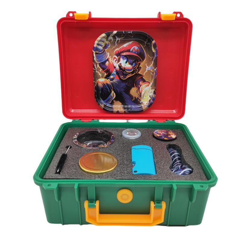 6-Piece Stoner Stash Box Kit - Portable Case with Glass Pipe ...