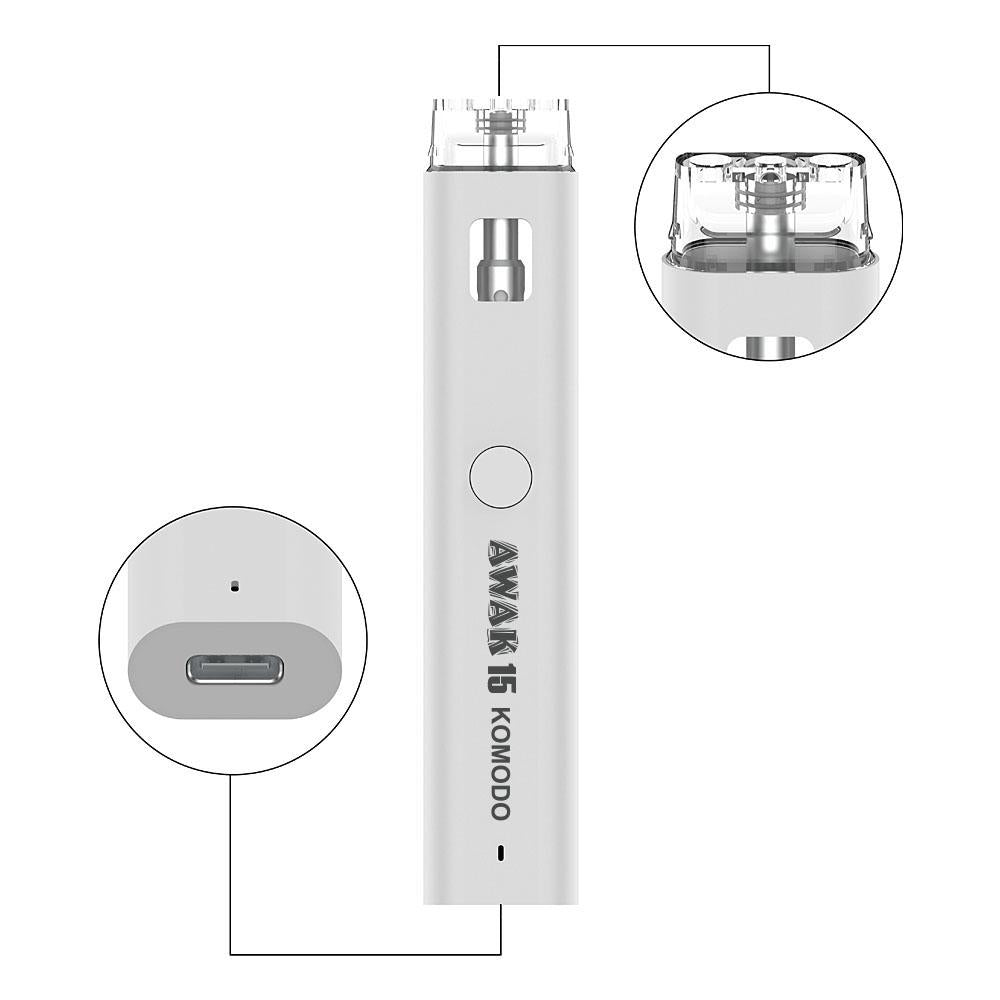 KOMODO AKAW 15 350mAh 510 Thread Vape Pen - Puffing Bird