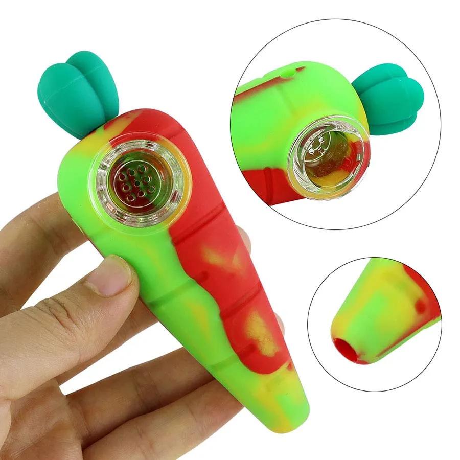 Carrot Silicone Smoking Pipe - Puffing Bird