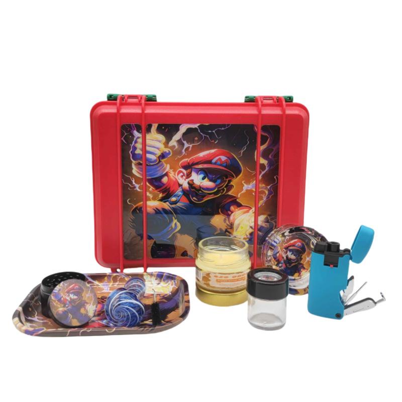 6-Piece Stoner Stash Box Kit - Portable Case with Glass Pipe ...
