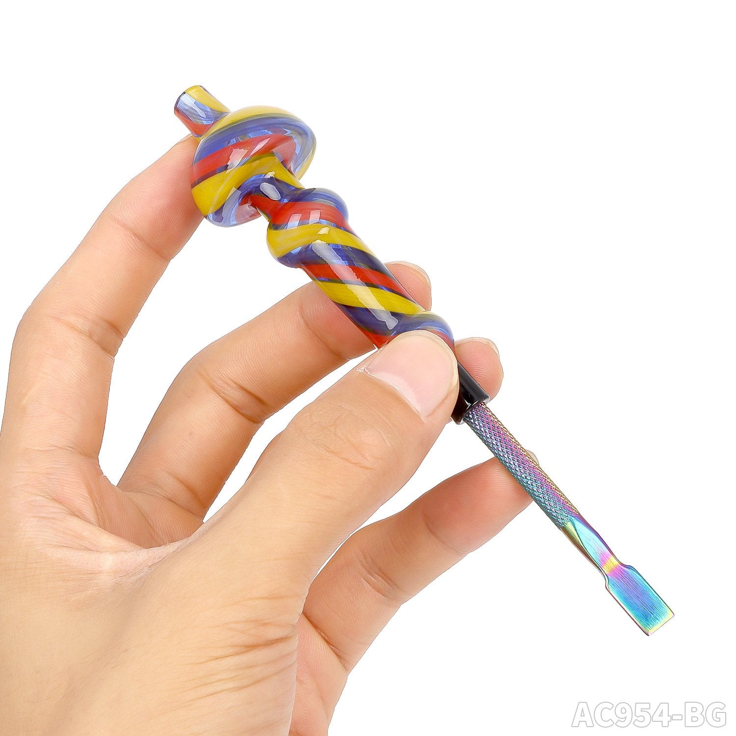 Banger Bros 5.55" Glass Mushroom Dabber with Titanium Tip - Puffing Bird