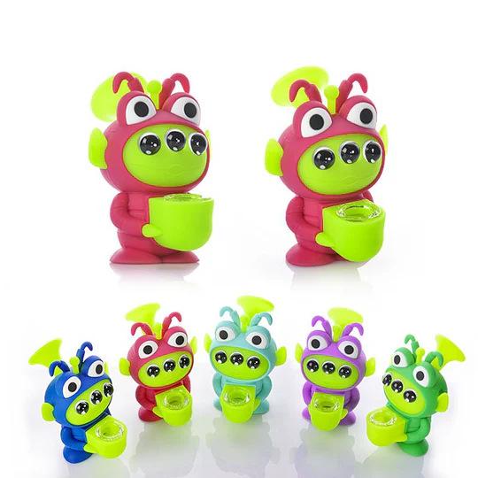 5.9" Five-Eyed Cow Silicone Dab Rig - Puffing Bird