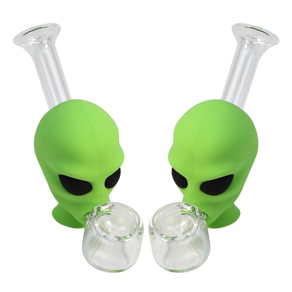Alien Silicone Bong with Glass Bowl - Puffing Bird