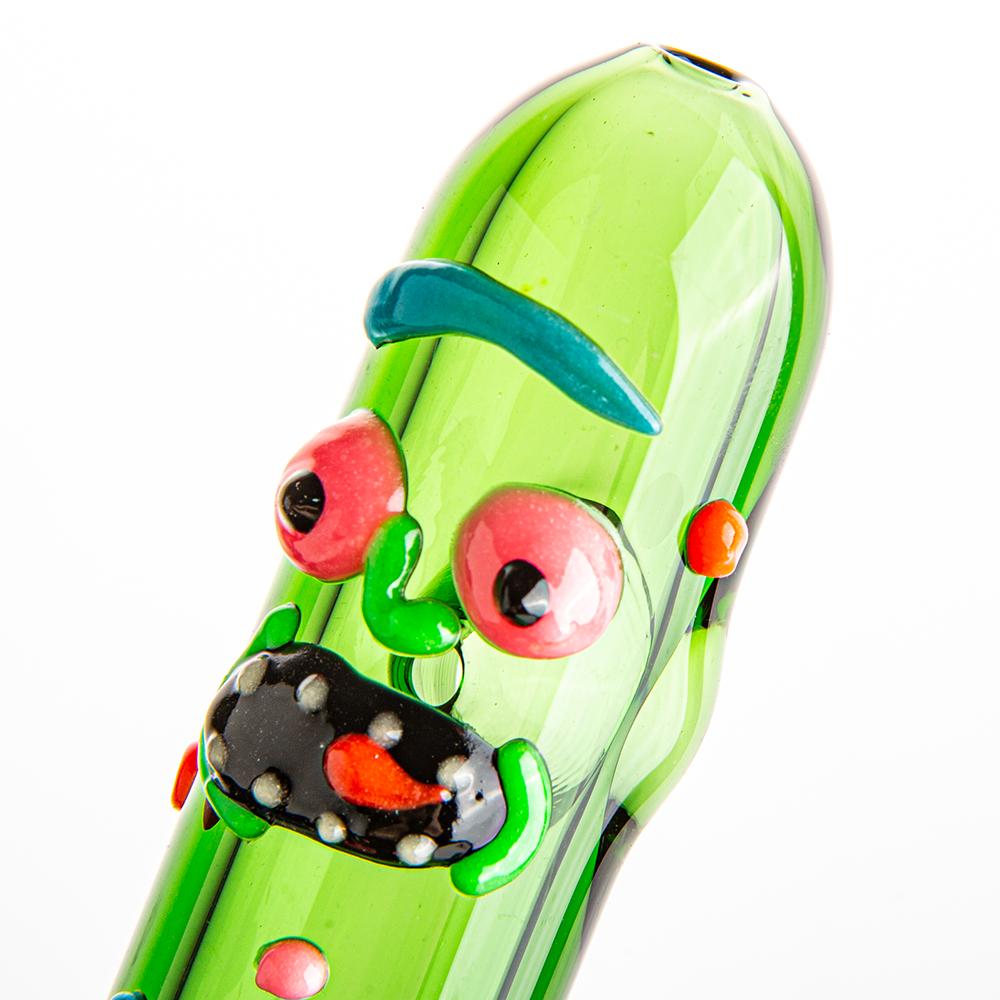 4.72" Rick and Morty "Pickle Rick" Glow-in-the-Dark Glass Pipe ...