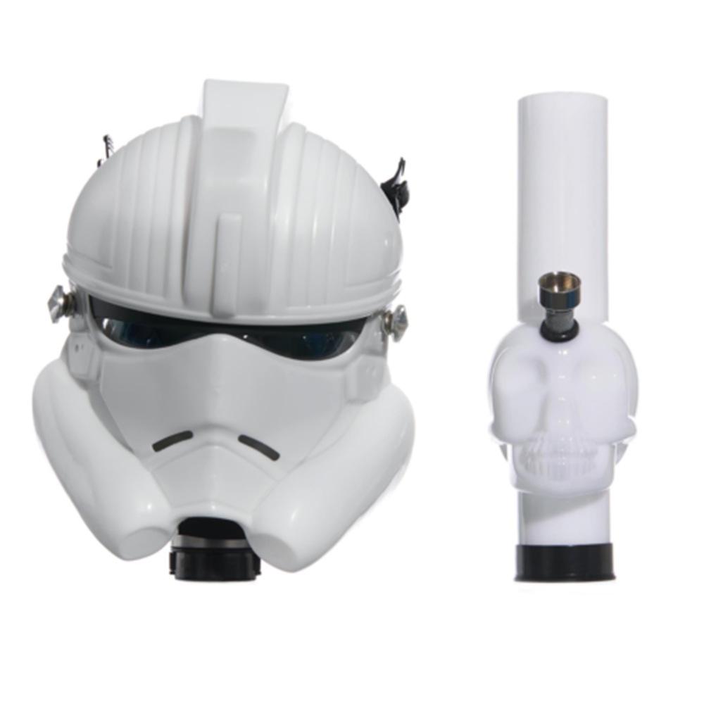White Star Wars-Inspired Silicone Gas Mask with Skull Acrylic Bong ...
