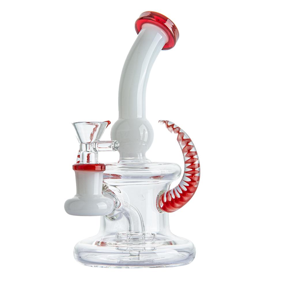 6.9" Colorful Disc Perc Dab Rig - Puffing Bird